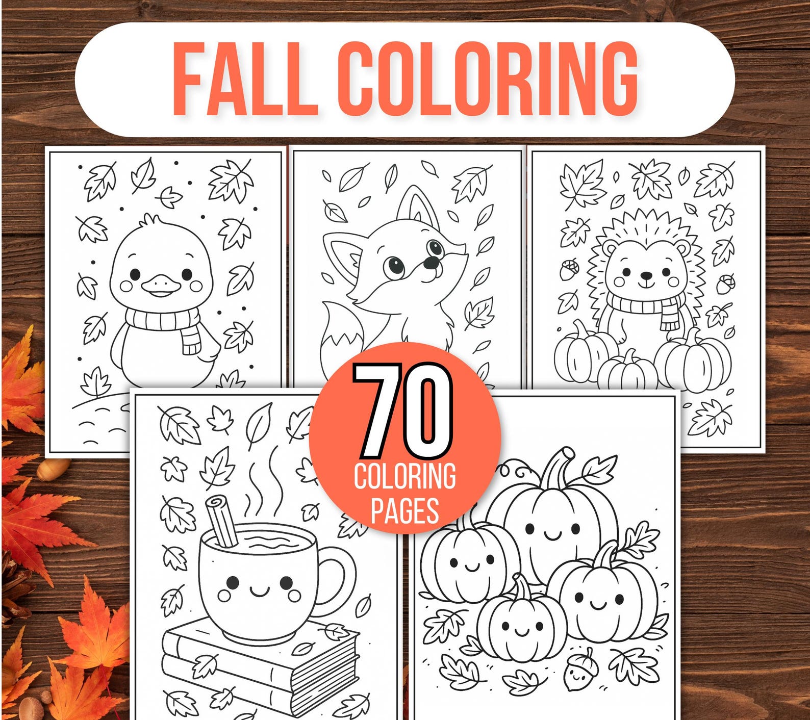 Fall Coloring Pages, Fall Coloring Book, Fall Coloring Sheets, Autumn ...