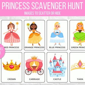 Princess Scavenger Hunt, Printable Princess Party Game, Princess ...