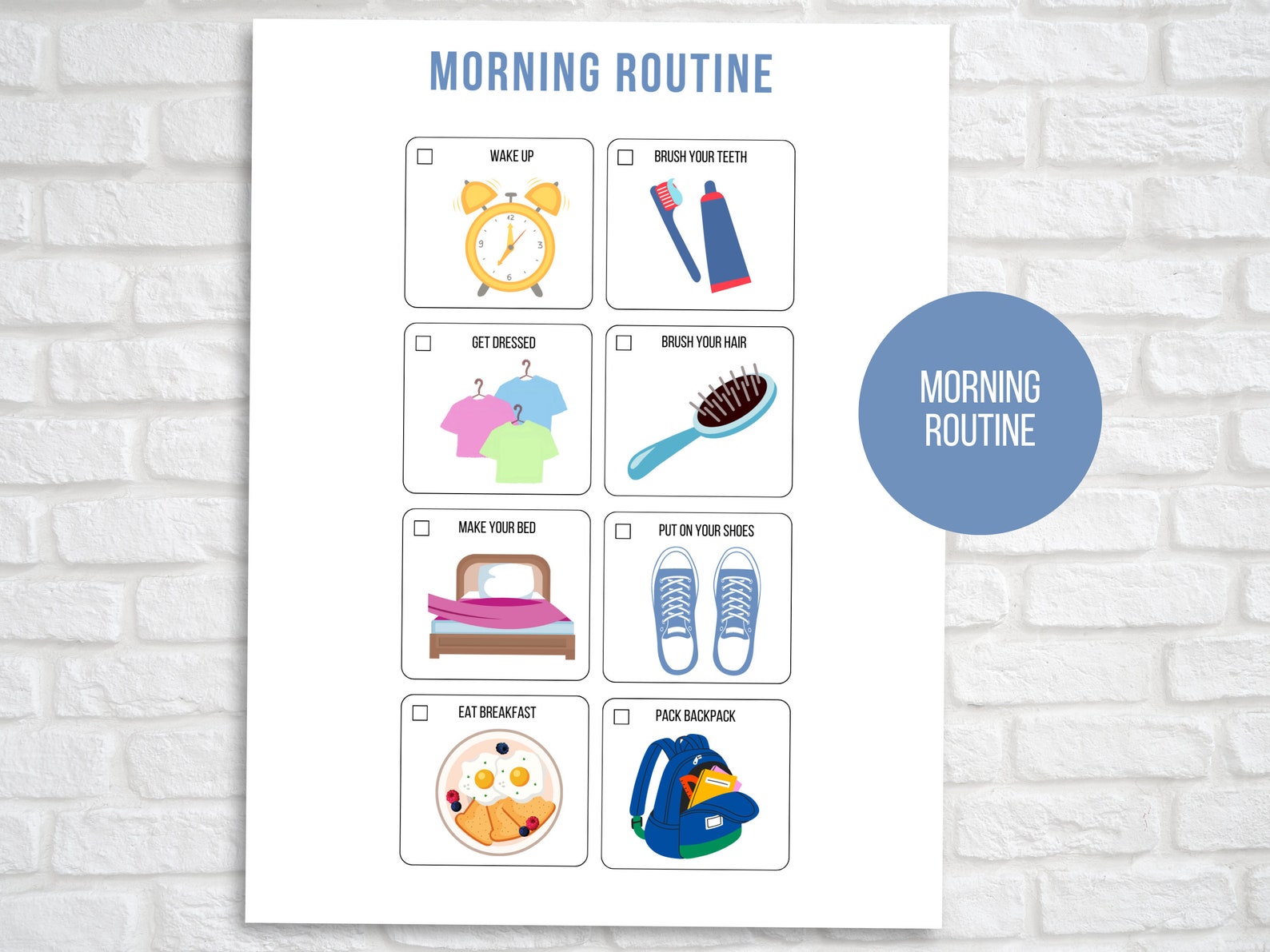 Kids Morning and Evening Routine Charts Morning Routine for - Etsy