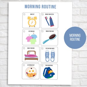 Kids Morning and Evening Routine Charts, Morning Routine for Kids ...