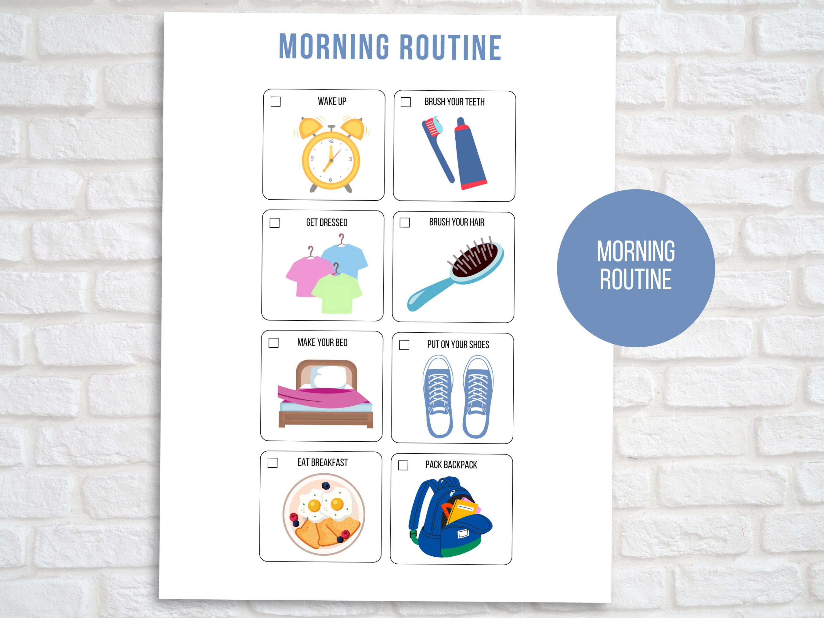 Kids Morning and Evening Routine Charts Morning Routine for - Etsy