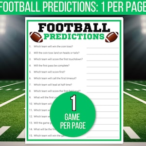 Football Game Predictions, Football Party Games, Football Game for ...