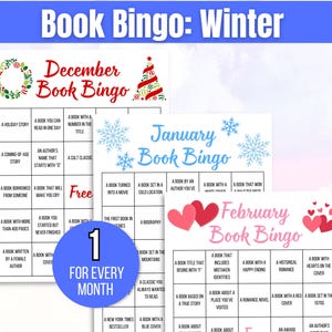 Book Bingo, 12 Monthly Book Bingo Challenges, Book Bingo for Adults ...