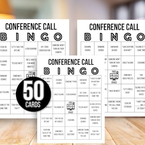 Conference Call Bingo, 50 Conference Call Bingo Game Cards, Conference ...