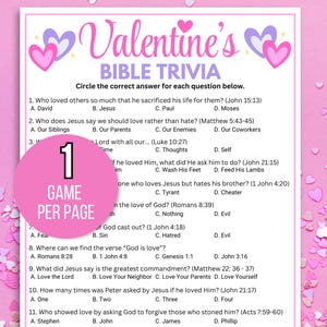 Valentine's Bible Trivia Games, Valentine's Day Trivia, Valentine's Day ...