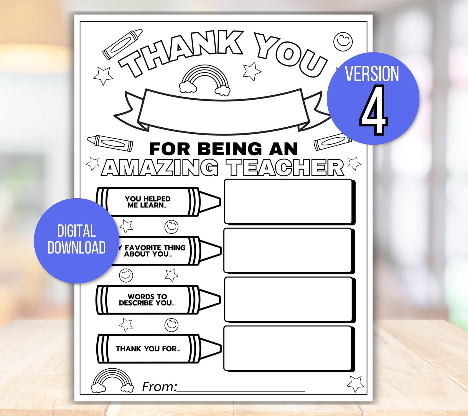 Teacher Appreciation Printable, Teacher Appreciation Gift, Teacher ...