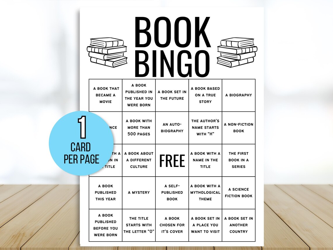 Book Bingo, 10 Printable Book Bingo Cards, Book Bingo Challenge, Book ...