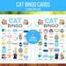 Cat Bingo, 30 Printable Cat Bingo Cards, Cat Birthday Party Game, Cat ...