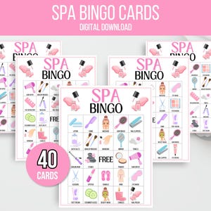 Spa Bingo, 40 Spa Bingo Cards, Spa Birthday Party Game, Girls Party ...