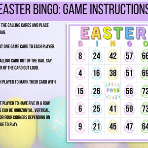 Easter Bingo, 100 Easter Bingo Cards, Printable Easter Activity for ...