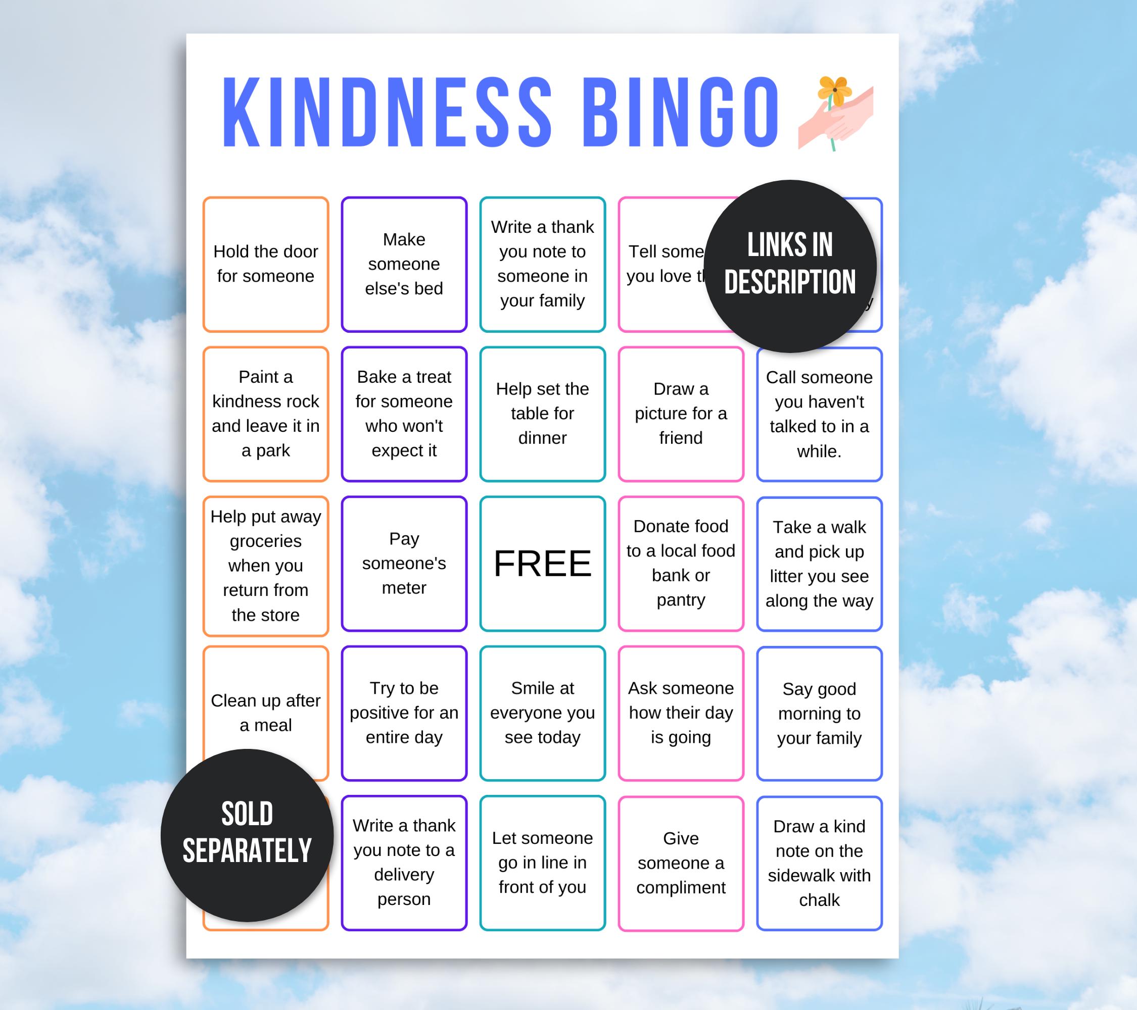 Kindness Calendar, Acts of Kindness Calendar, Kid's Kindness Challenge ...