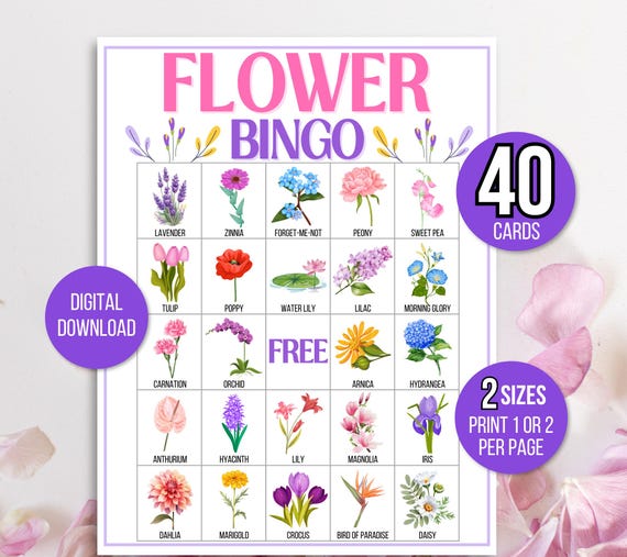 Printable Flower Bingo Cards The Nutcracker" Bingo Game Cards Free