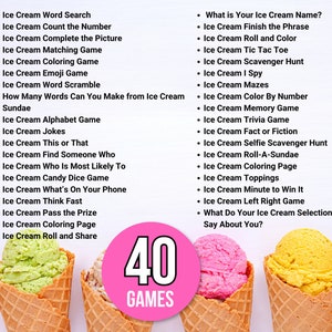 Ice Cream Party Games Bundle, Ice Cream Games, Ice Cream Activities ...
