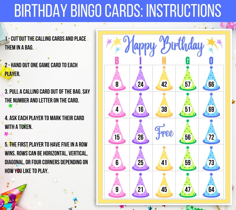 Birthday Bingo, 30 Birthday Bingo Cards, Birthday Party Game, Happy ...