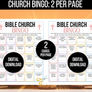 Bible Church Bingo, 50 Church Bingo Cards, Christian Bingo, Find ...