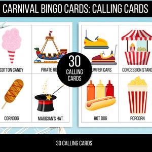 Carnival Bingo, Carnival Game, Carnival Party Activity, Carnival ...