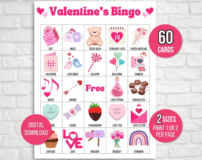 10 Valentine's Day BINGO for Preschool-kindergarten, February Games and ...