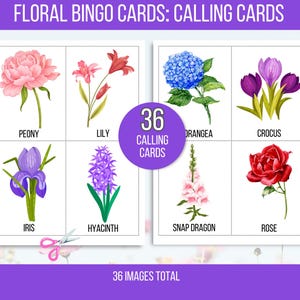 Flower Bingo, Spring Bingo, Garden Bingo, 40 Printable Flower Bingo ...