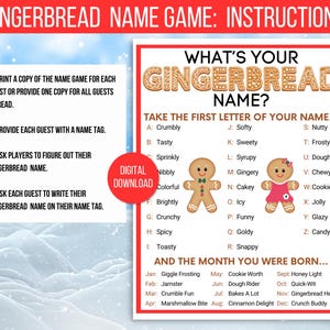 What's Your Gingerbread Name, Gingerbread Name Game, Gingerbread Games ...