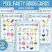Pool Party Bingo, 30 Unique Printable Pool Bingo Cards, Pool Party Game ...