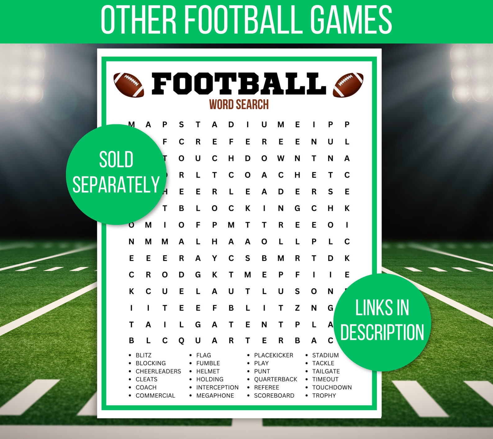 Football Word Scramble, Printable Football Word Scramble, Football ...