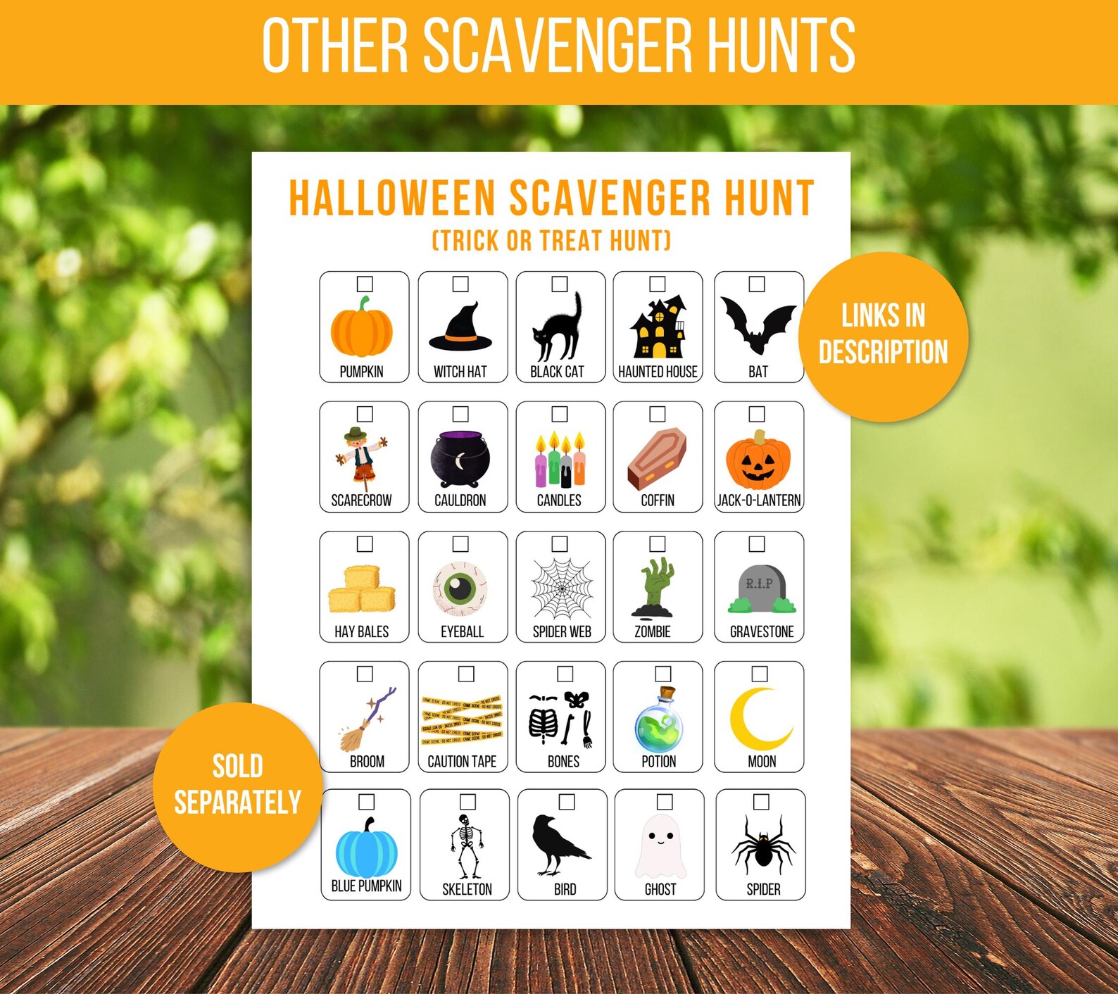 Pumpkin Patch Scavenger Hunt for Kids, Nature Scavenger Hunt, Pumpkin ...
