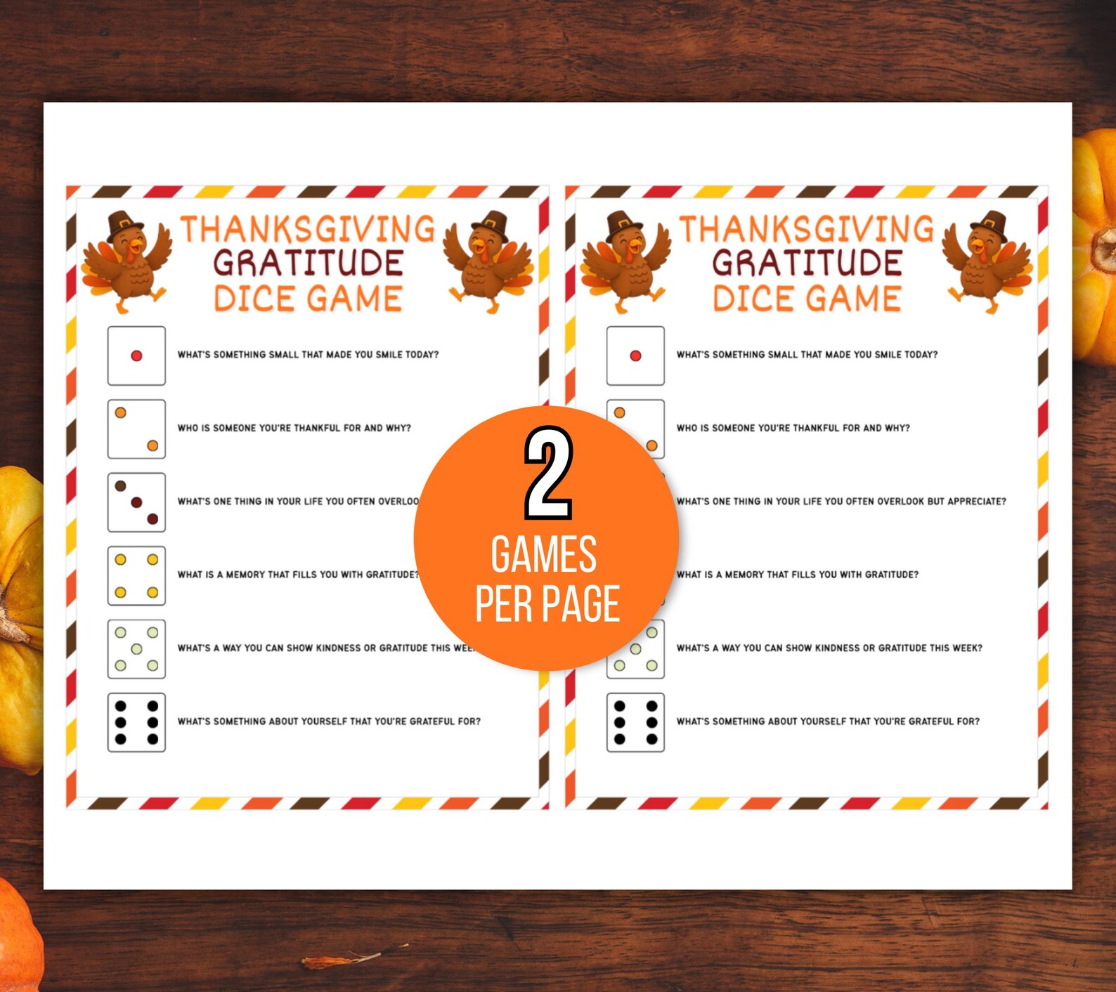 Thanksgiving Dice Game, Thanksgiving Gratitude Dice Games, Thanksgiving ...