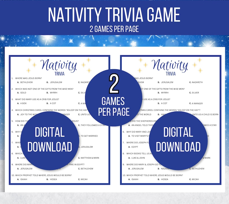 Christmas Bible Trivia Questions, Nativity Trivia, Fun Nativity Game ...