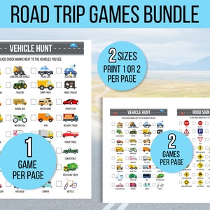 Kids Road Trip Games Printable, Travel Activities, Road Trip Games ...