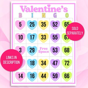 Valentine's Day Bingo, 30 Valentine's Day Bingo Cards, Valentine's Day ...