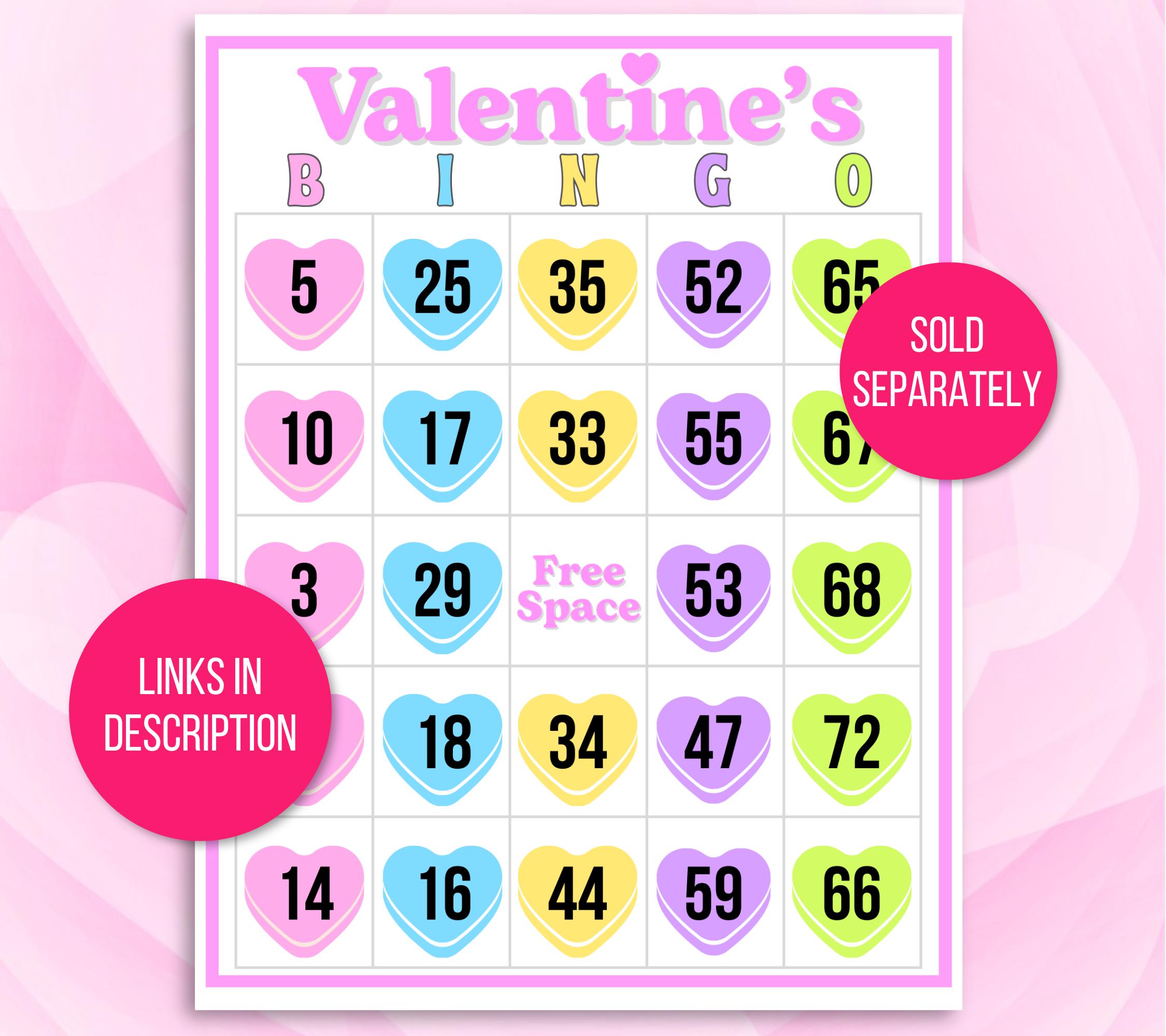Valentine's Day Bingo, 30 Valentine's Day Bingo Cards, Valentine's Day ...