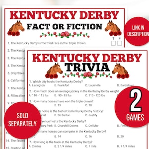 Kentucky Derby Bingo, 50 Kentucky Derby Bingo Cards, Kentucky Derby ...