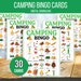 Camping Bingo, 30 Printable Camping Bingo Cards, Camping Game, Camping ...