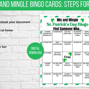 St. Patrick's Day Bingo, St. Patricks Day Get to Know You Bingo, Find ...