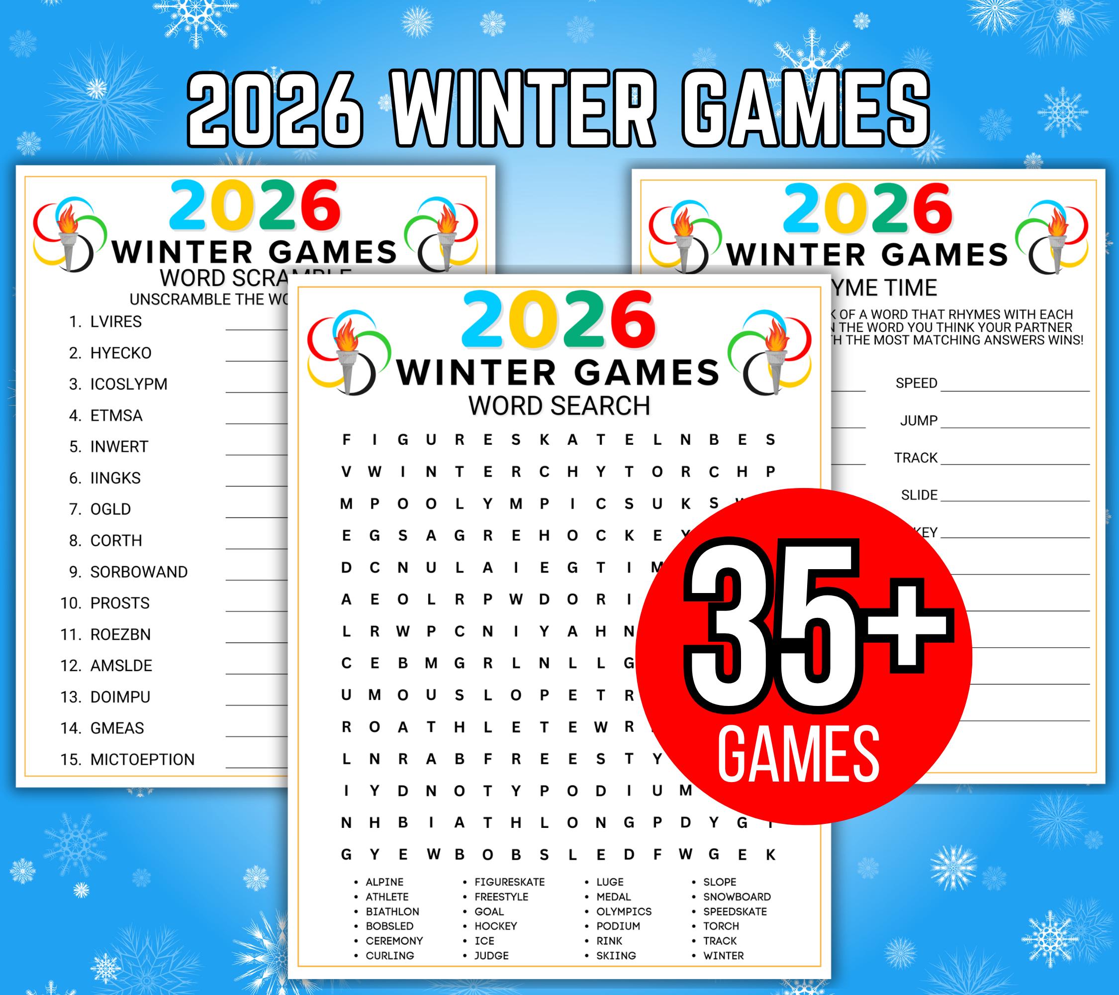 Winter Games Trivia Bundle, Winter Games Bundle, Team USA Watch Party ...