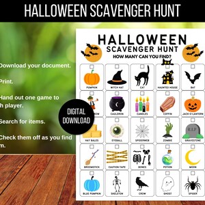Halloween Scavenger Hunt for Kids, Halloween Scavenger Hunt, Halloween ...