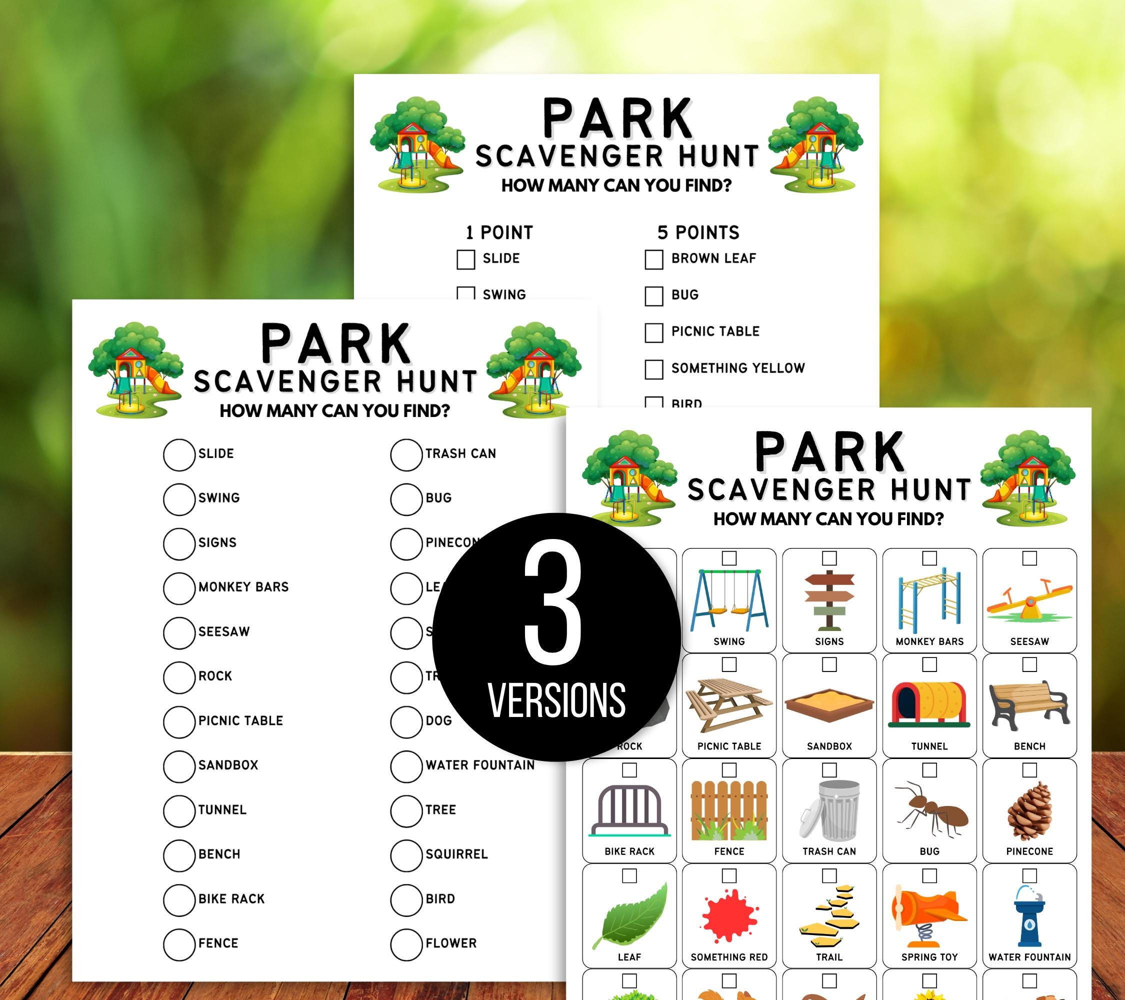 Park Scavenger Hunt for Kids, Outdoor Park Scavenger Hunt, Park ...