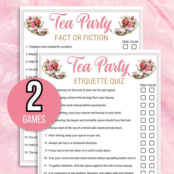 Tea Party Etiquette Game - Etsy