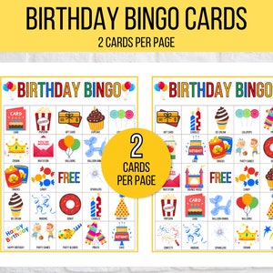 Birthday Bingo, 30 Birthday Party Bingo Cards, Birthday Game, Happy ...