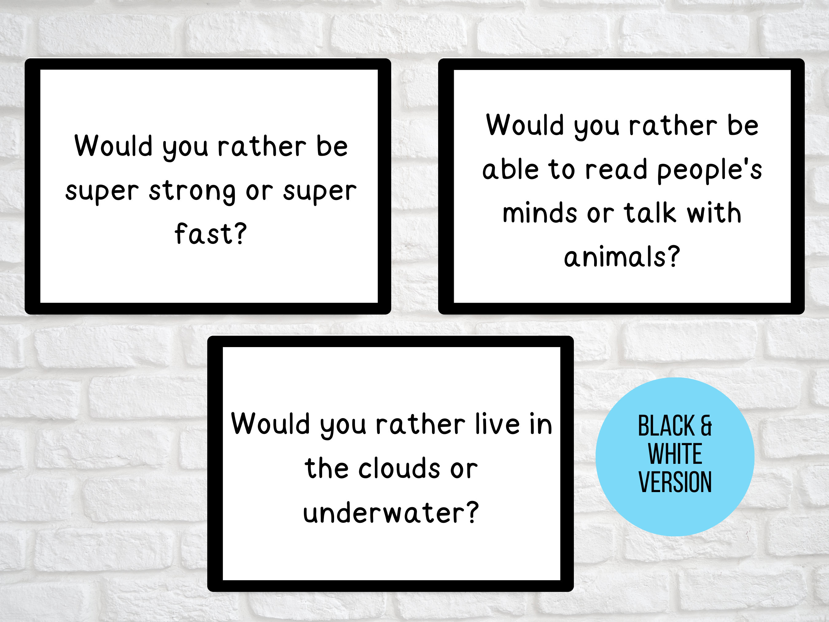 Would You Rather Questions for Kids Conversation Starters - Etsy Canada