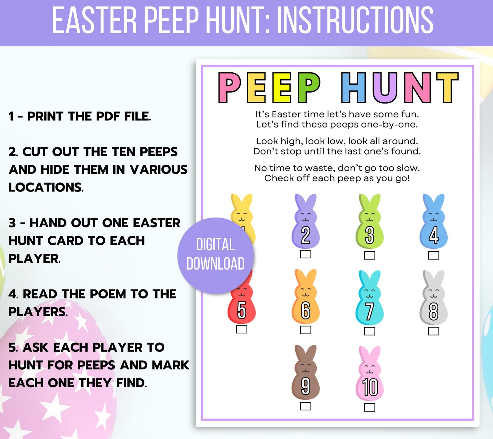 Peeps Easter Scavenger Hunt, Peeps Easter Hunt Game, Peeps Easter Hunt ...