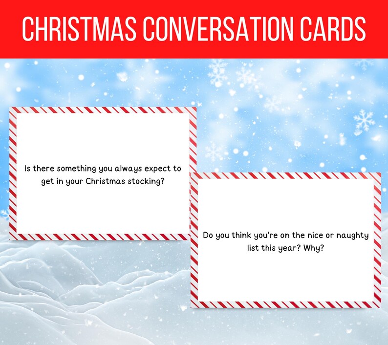 120 Christmas Conversation Cards, Christmas Icebreaker Questions ...