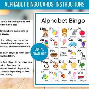 Alphabet Bingo, 30 Printable Alphabet Bingo Cards, ABC Practice, ABC ...