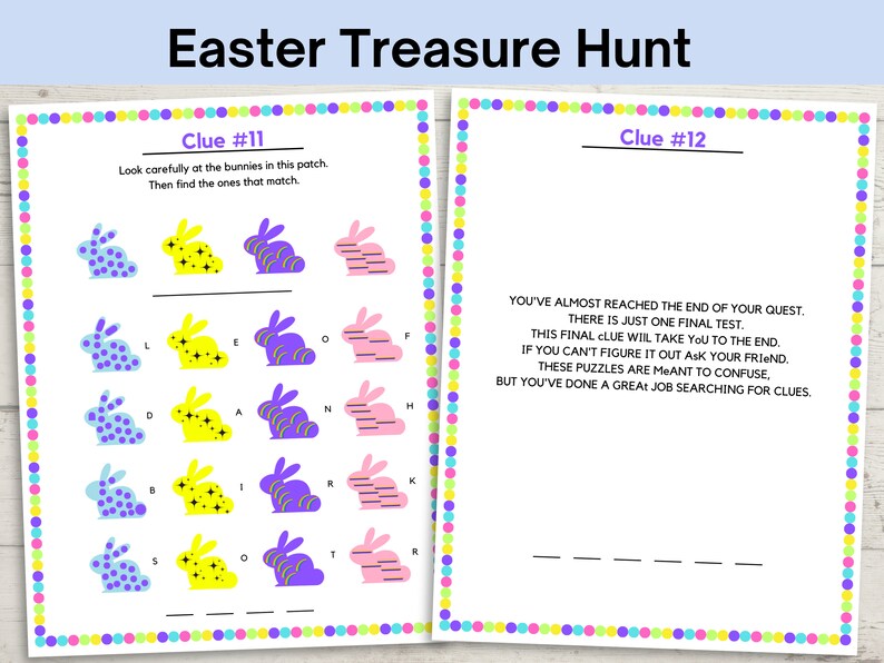 Indoor Easter Treasure Hunt for Older Kids Easter Scavenger - Etsy