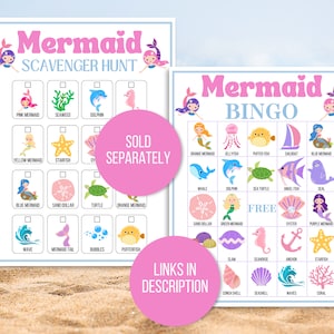 Mermaid Games Printable Bundle, Mermaid Activities, Girls Mermaid Games ...