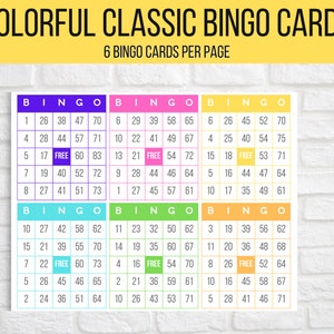300 Bingo Cards, 6 per Page, Fun Party Game, Classroom Activity, Bingo ...