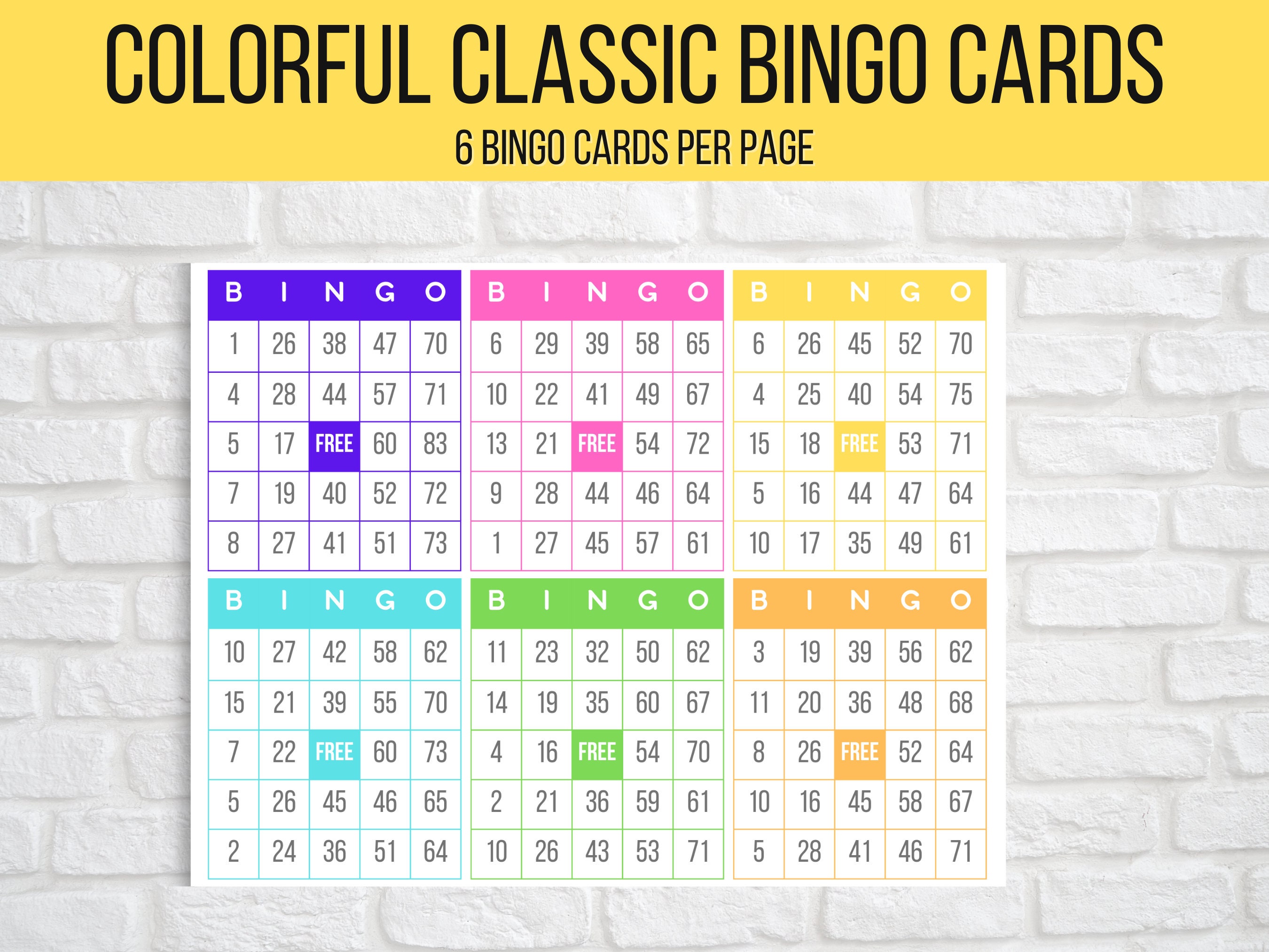 300 Bingo Cards 6 per Page Fun Party Game Classroom - Etsy