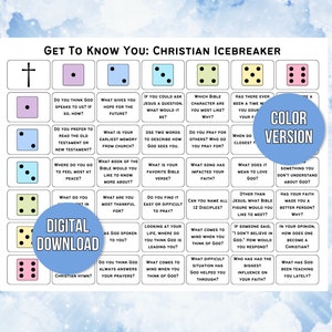 Christian Icebreaker, Christian Conversation Starters, Bible Games ...