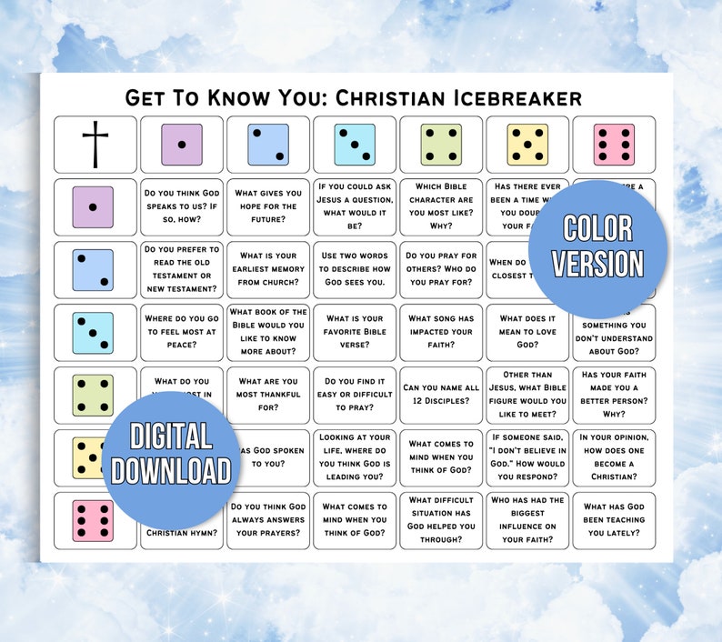 Christian Icebreaker, Christian Conversation Starters, Bible Games ...