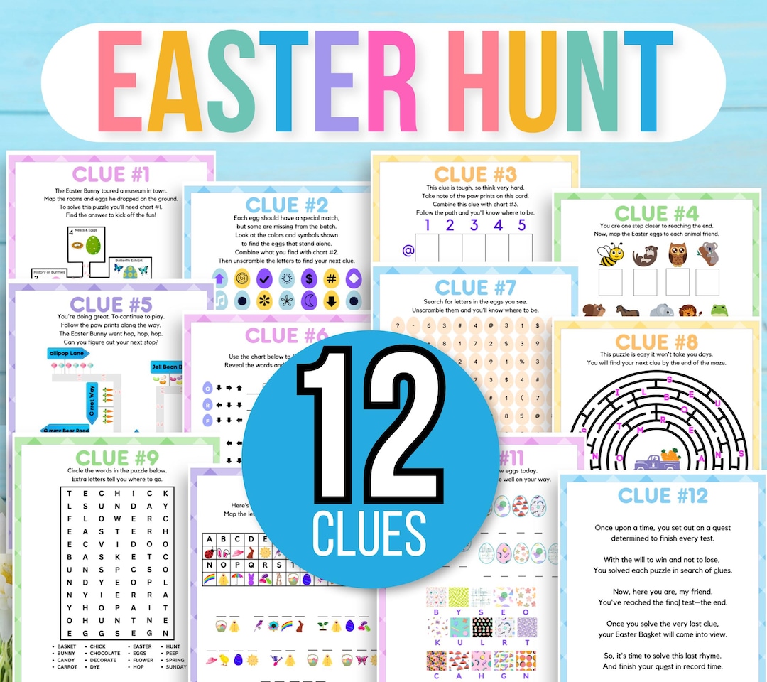 Indoor Easter Treasure Hunt for Older Kids, Easter Scavenger Hunt ...